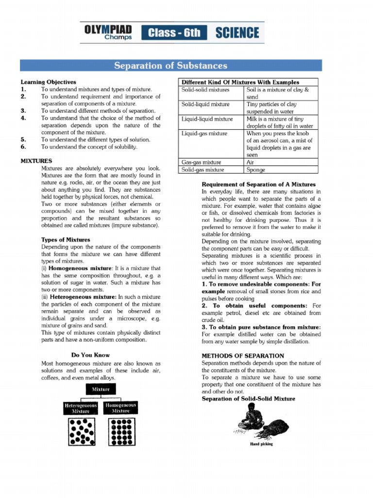 Class 6th Science | PDF