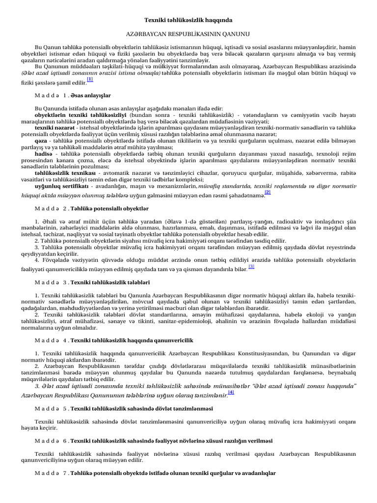 733 IQ Texniki Təhlükəsizlik Haqqında | PDF