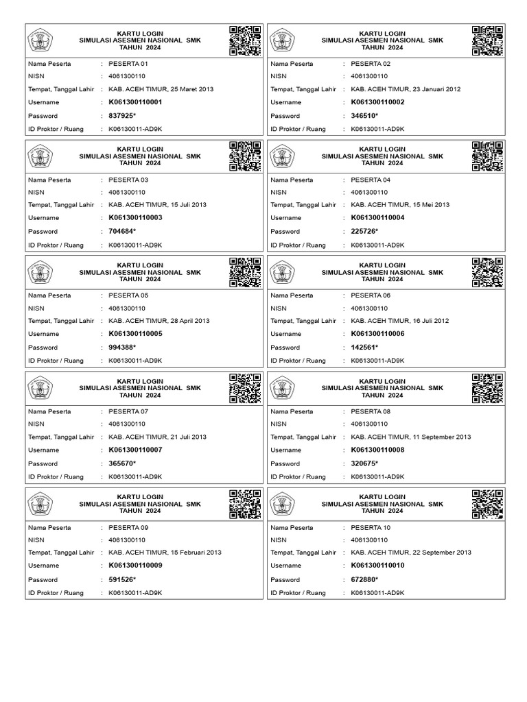 Asesmen Nasional - Tahun 2024.pdf Simulasi | PDF