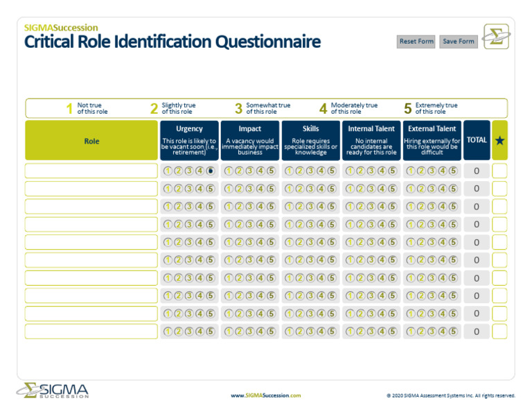 Critical Role Identification Questionnaire Fillable | PDF | Psychology