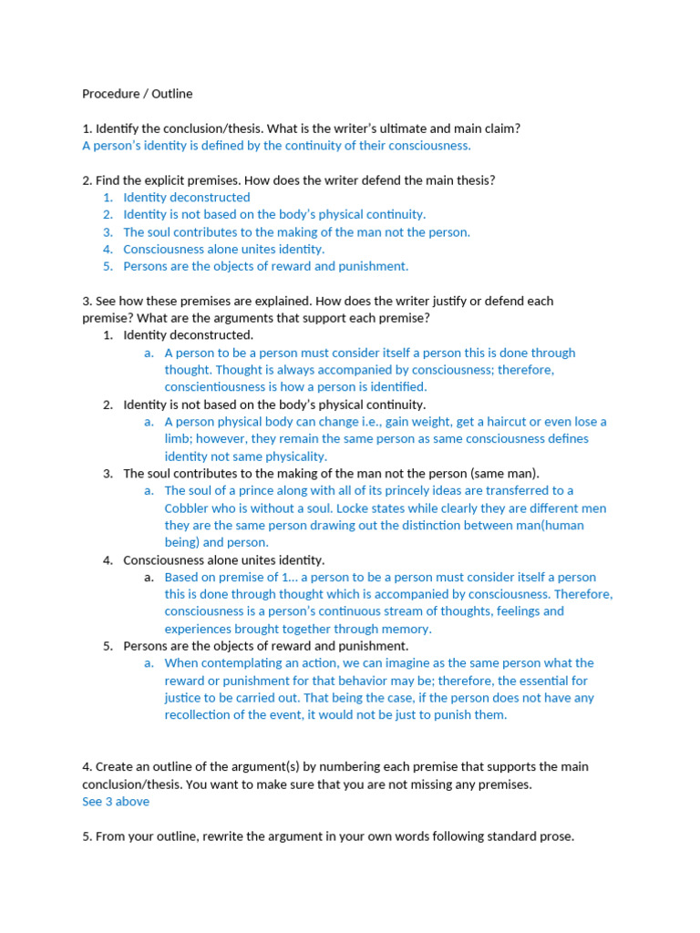 Argument Reconstruction | PDF | Consciousness | Thought