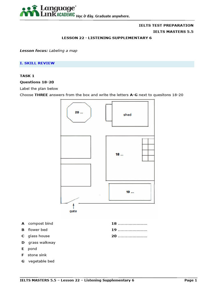 LL IELTS MASTERS 5.5 - Lesson 22 - Listening - PR 19.06.2020-Fixed | PDF | International English ...