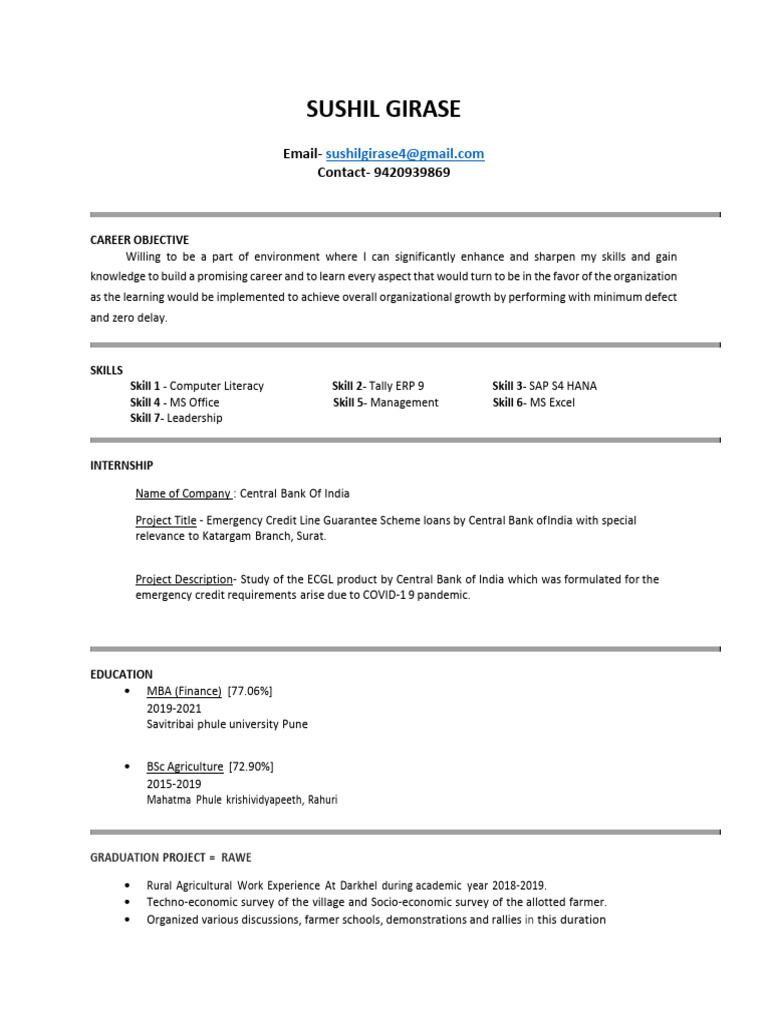 Sushil Girase Resume. (1) | PDF