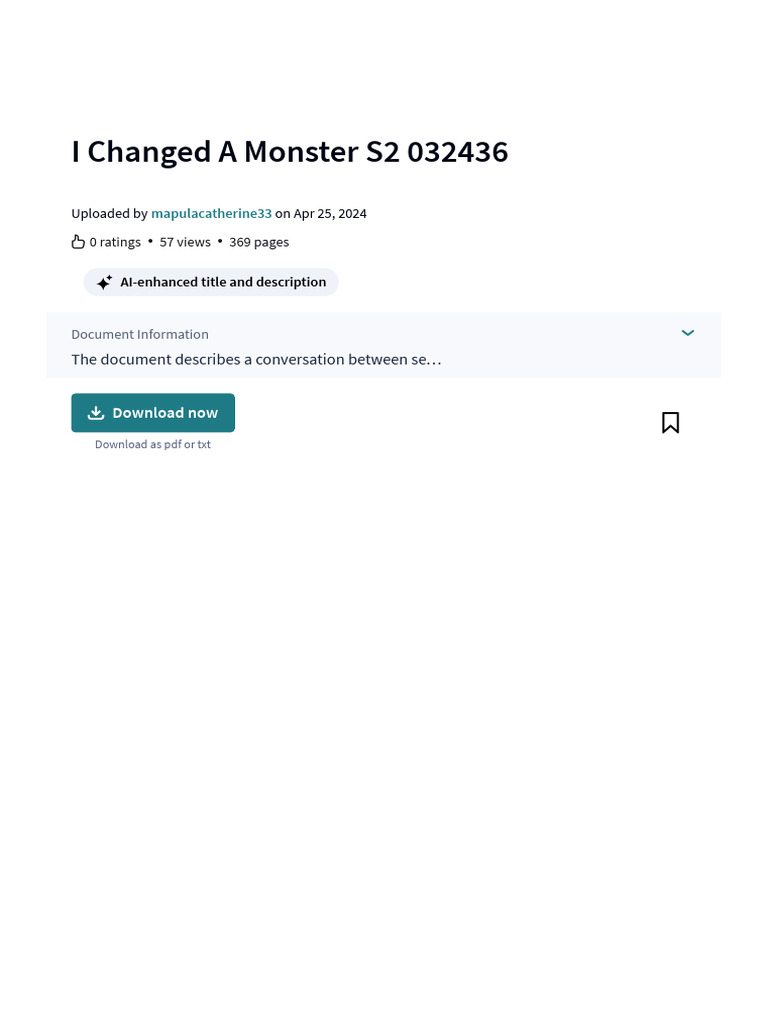 I Changed A Monster S2 032436 PDF | PDF | Scribd | World Wide Web