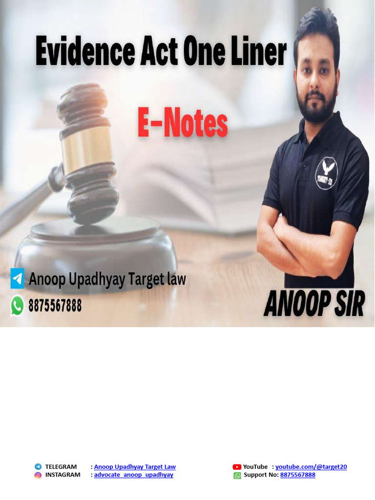 Evidence Act One Liner E-Notes by Anoop Sir 1-616 | PDF