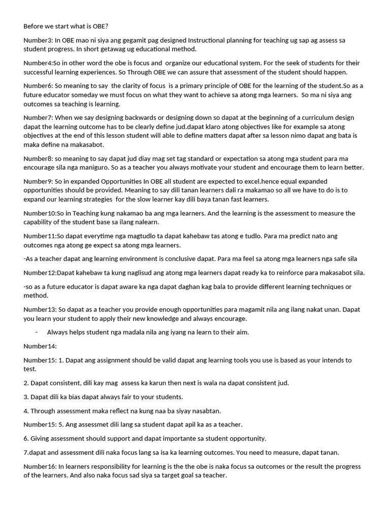 Before We Start What Is OBE | PDF | Learning | Educational Assessment