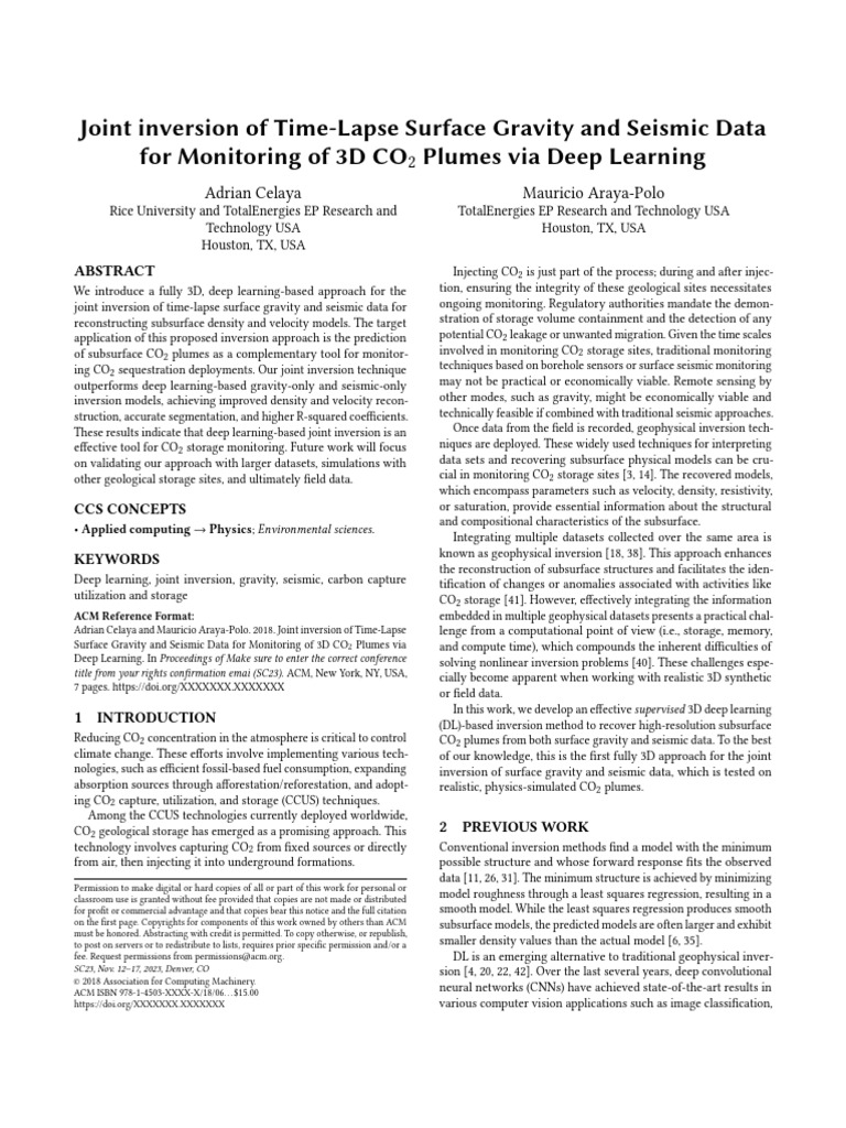 Joint Inversion Using Deep Learning | PDF | Carbon Capture And Storage ...