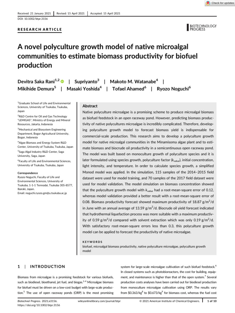 Rani 2021 - Soal no. 5 | PDF | Algae Fuel | Biofuel Rani 2021 - Soal no. 5 | PDF | Algae Fuel | Biofuel