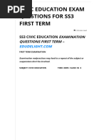 SS1 Civic Education Examination Questions For First Term | PDF | Hiv ...