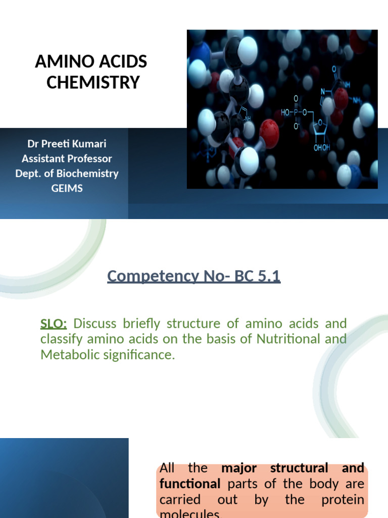 AMINO ACID CHEMISTRY ppt.. - Copy 2 | PDF | Amino Acid | Biosynthesis