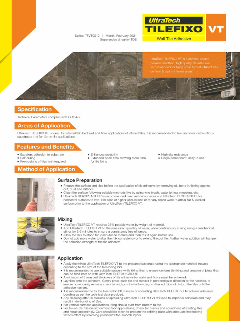 Ultratech Tilefixo VT | PDF