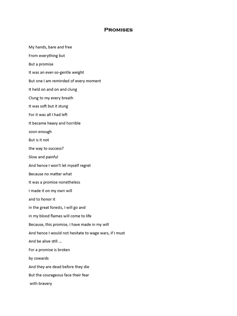 Promises, A Poem Such | PDF