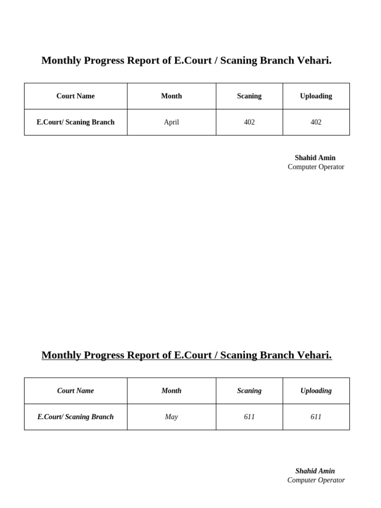 E-Court Monthly Progress Report 2023 | PDF