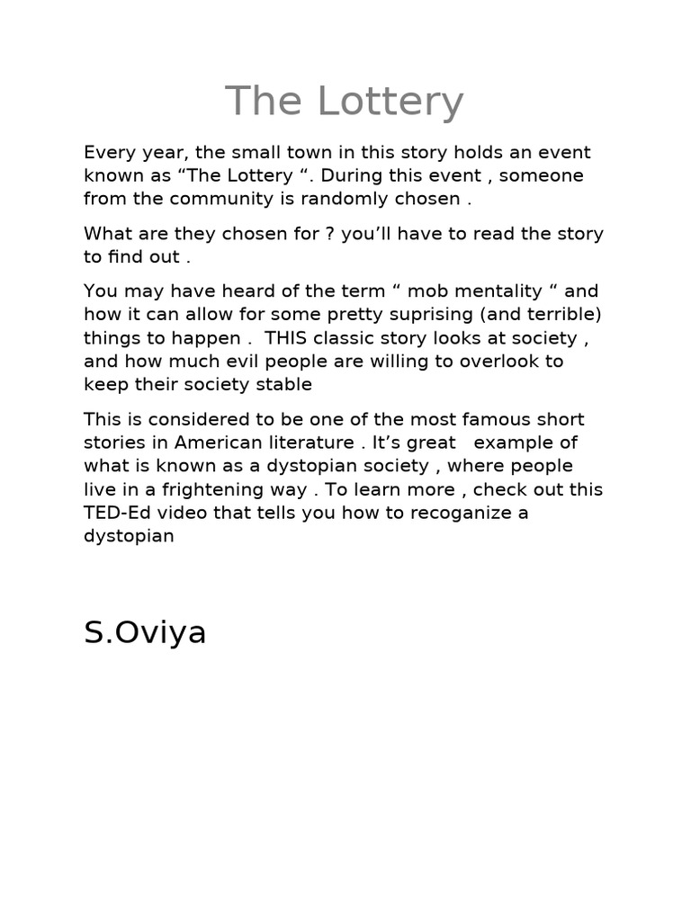 Review to the Lottery | PDF