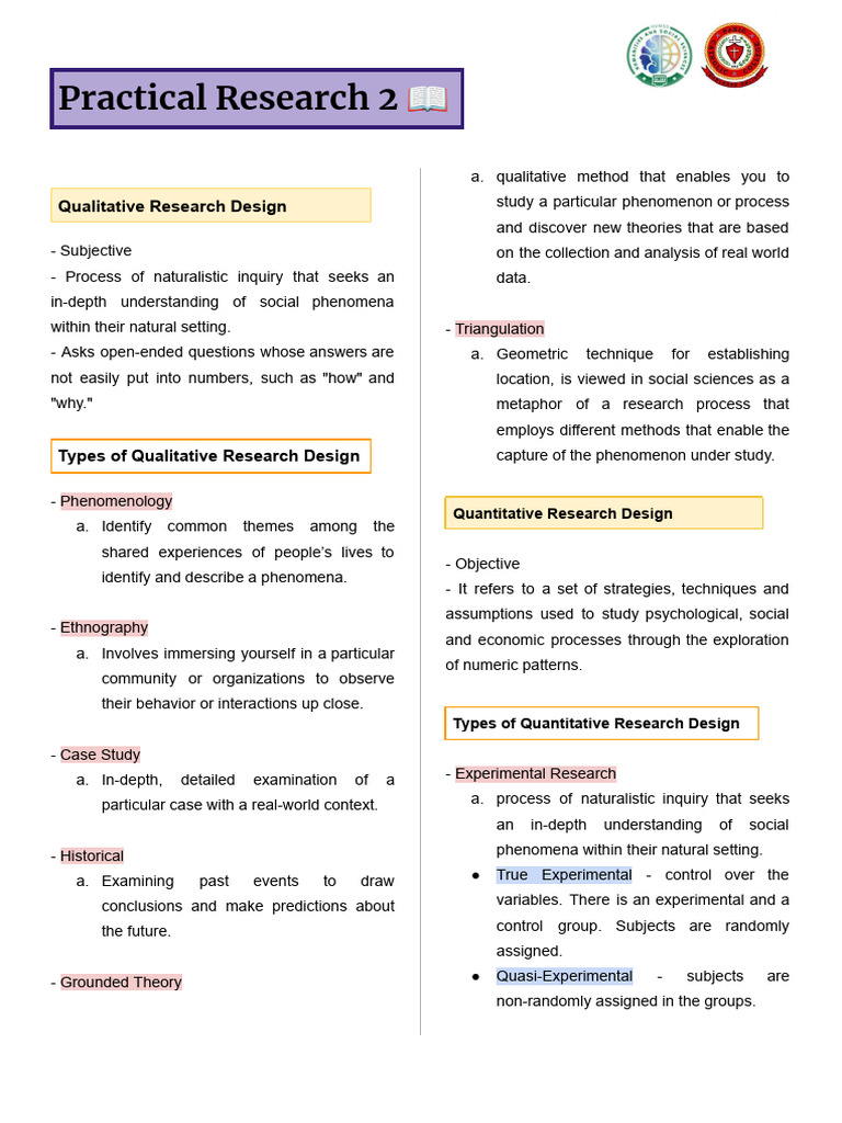 HUMSS12 - PR2 | PDF | Qualitative Research | Quantitative Research
