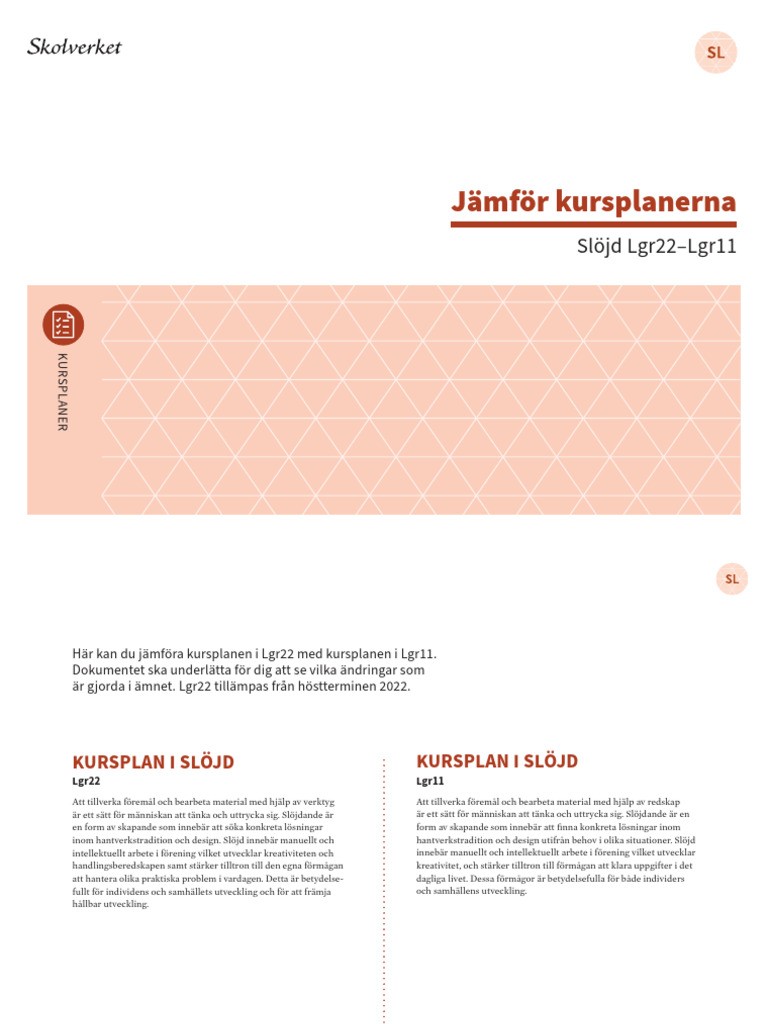 Jamforelsedok - Slojd LGR 11 22 | PDF