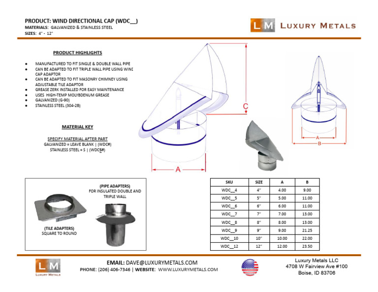 Wind Directional Cap Galvanized Stainless - 1 - 2 | PDF