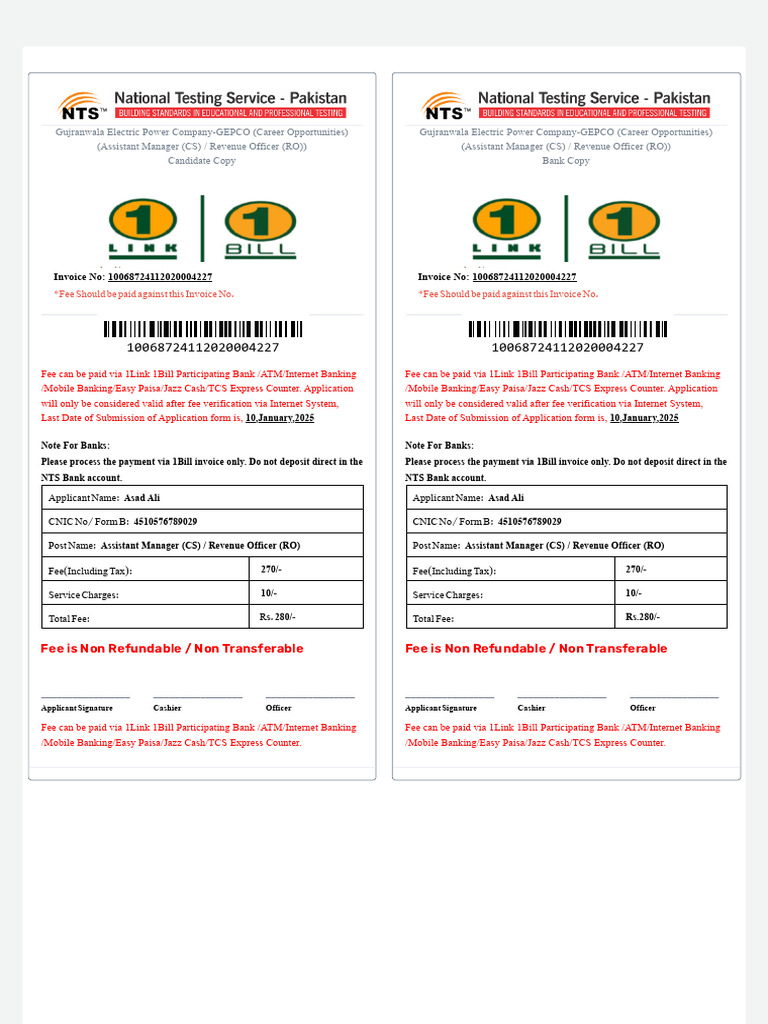 NTS GEPCO Assistant Manager Revenue CS | PDF | Fee | Banks