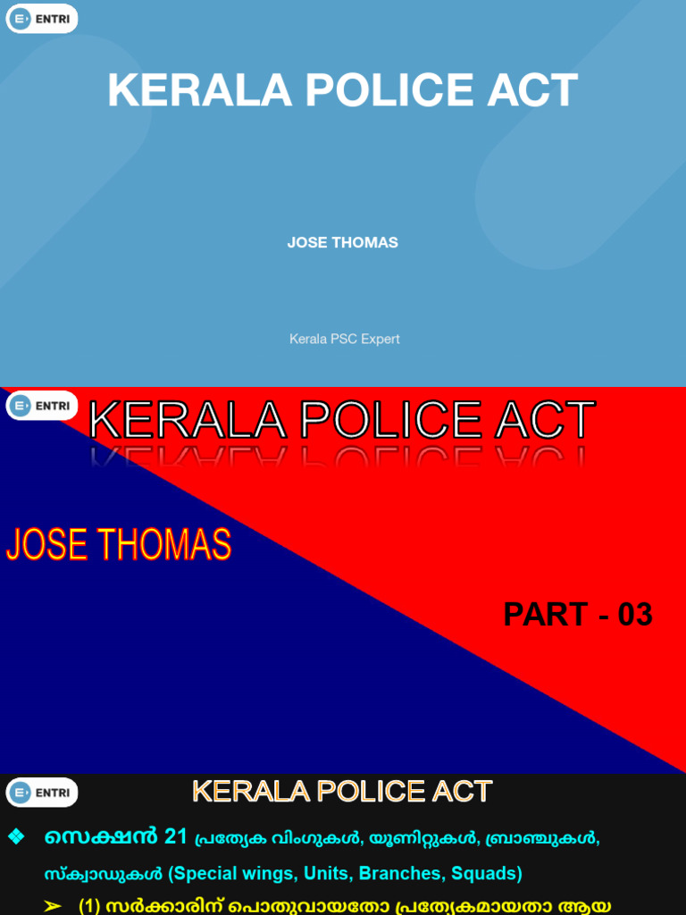 Kerala Police Act 03 | PDF