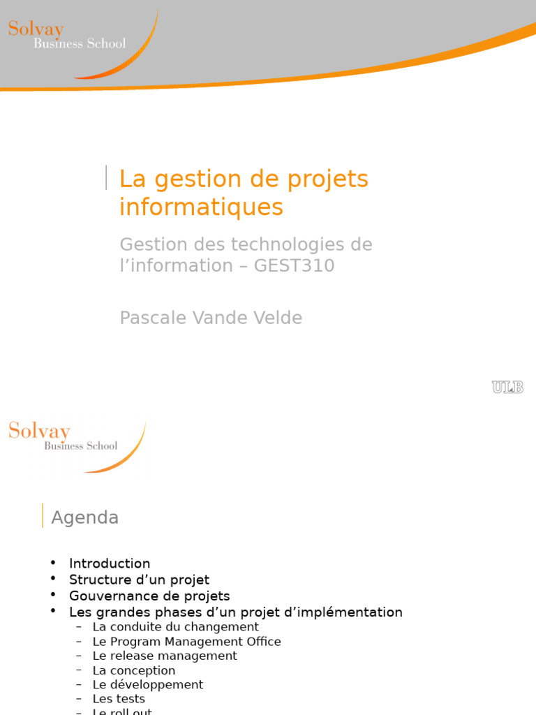Cours 5_Gestion de Projets | PDF | Gestion de projet | Business