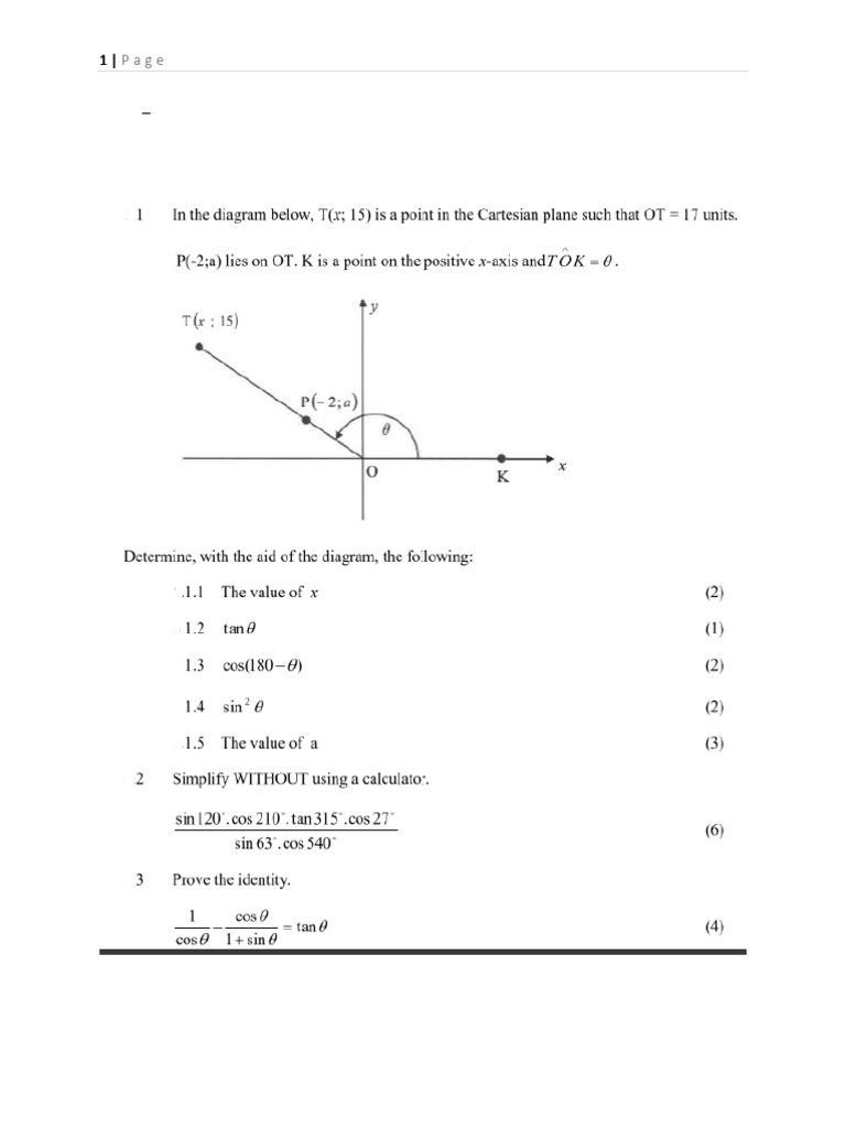 Trig Grade 11 & 12 | PDF