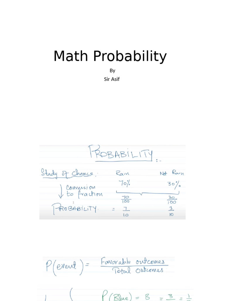 Math Probability As Level | PDF