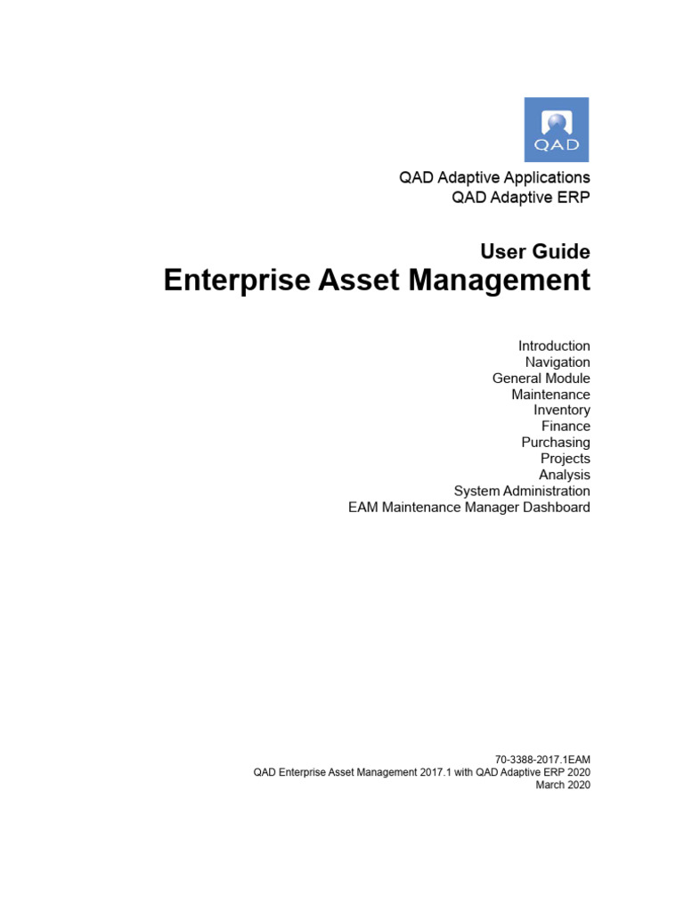 Qad User Guide | PDF | Enterprise Resource Planning | Asset Management
