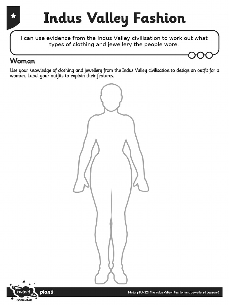 Activity Sheet Indus Valley Fashion - Editable | PDF