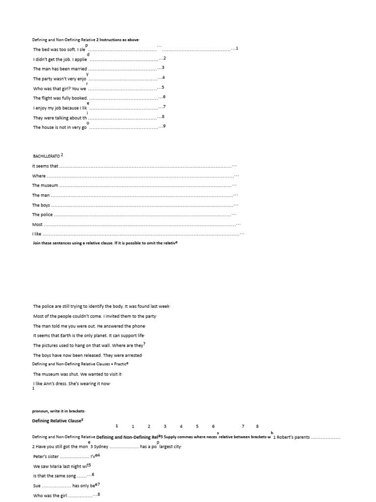 Relative Clauses Bac2 Pra | PDF