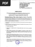 Form MGT-8 Along With Format of Draft Certificate - Taxguru - in | PDF ...