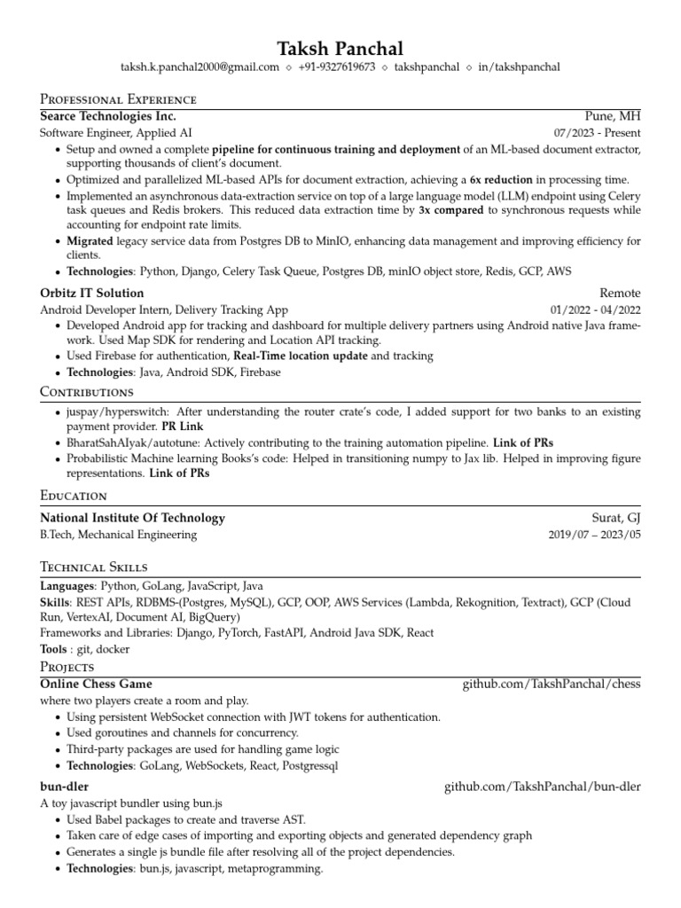 Software Engineer Resume - AI & Android Skills | PDF | Postgre Sql ...