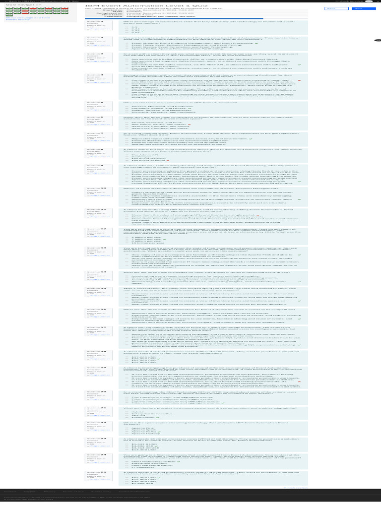 Ibm Event Automation Level 1 Quiz Attempt Review Pdf Computer Architecture Computer 0346