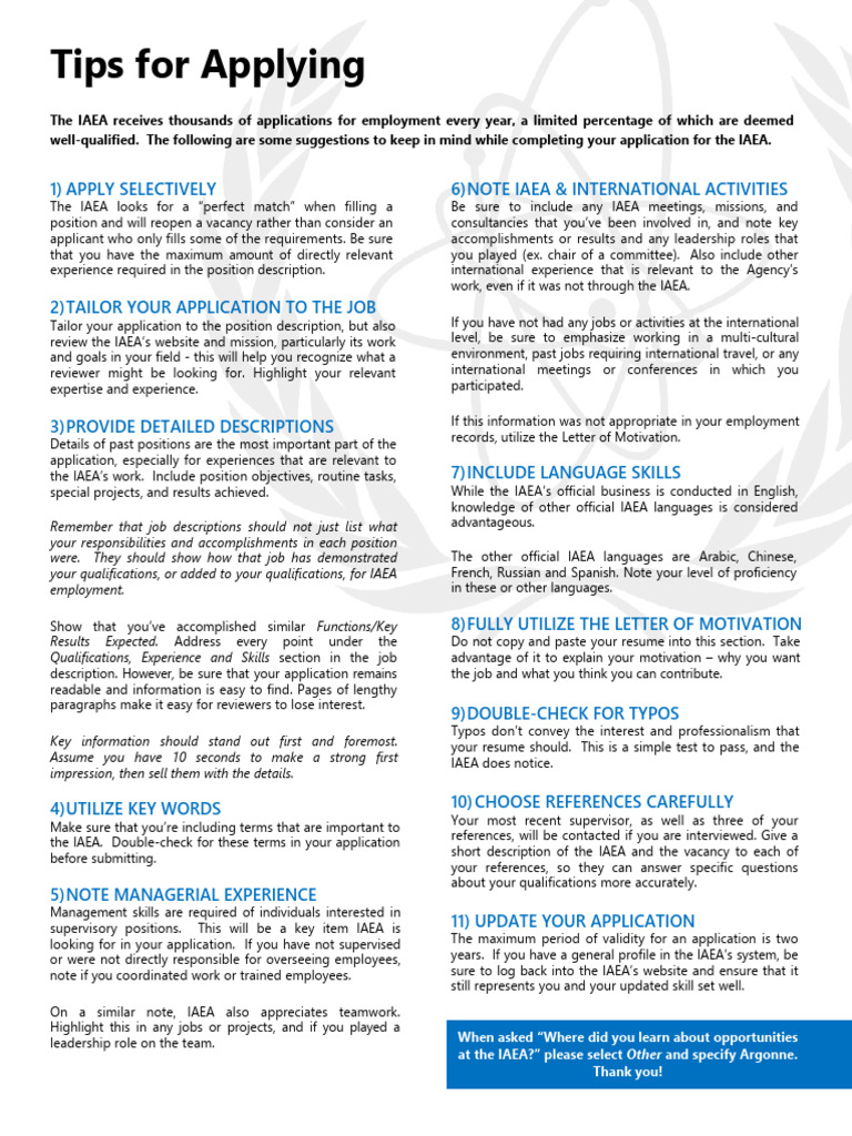 Tips For Applying - 2017 | PDF | Résumé | Human Communication