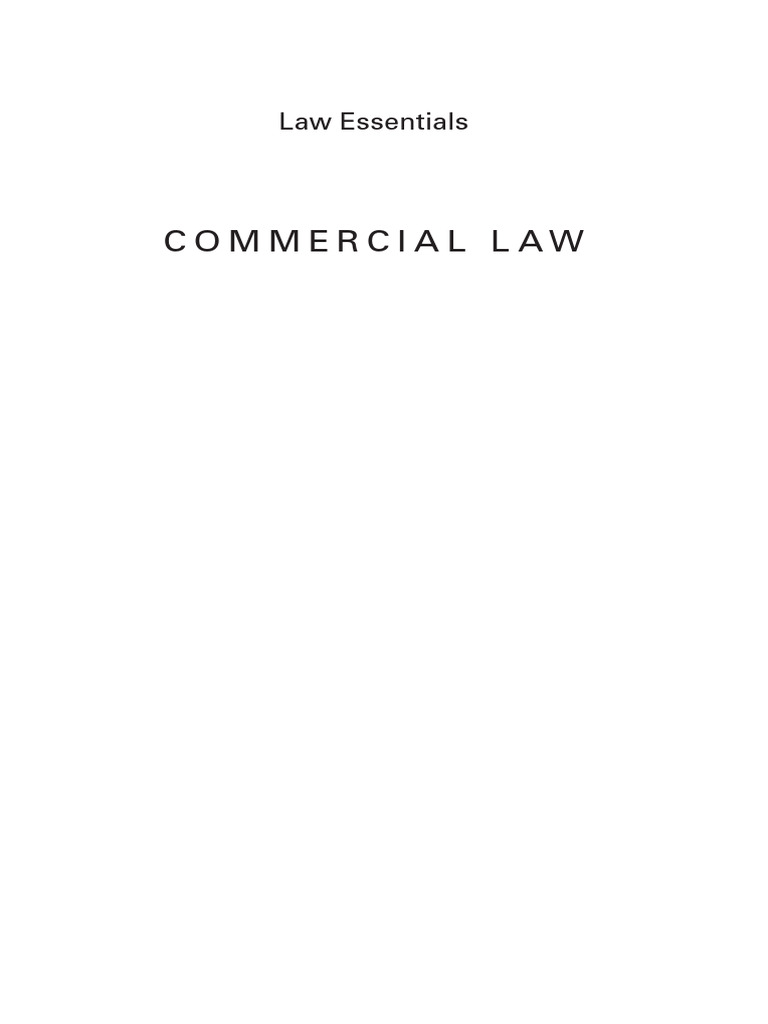 Commercial Law Essentials | PDF | Financial Services | Banking