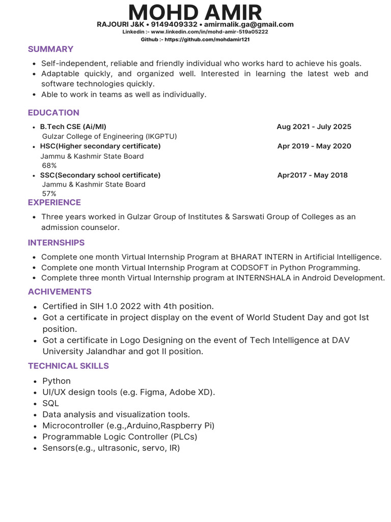 CV With Experience | PDF
