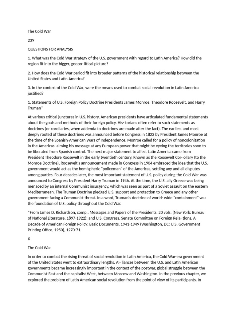 The Cold War | PDF | Cold War | Latin America