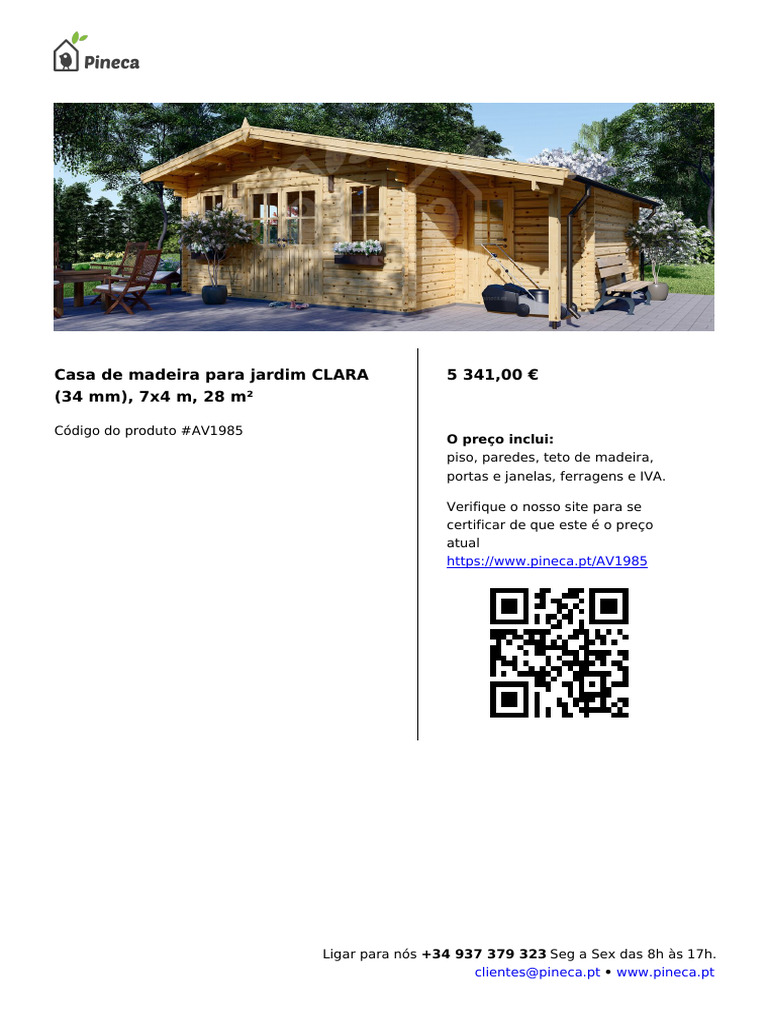 Casa-de-madeira-para-jardim-CLARA-34-mm-7x4-m-28-m2 | PDF