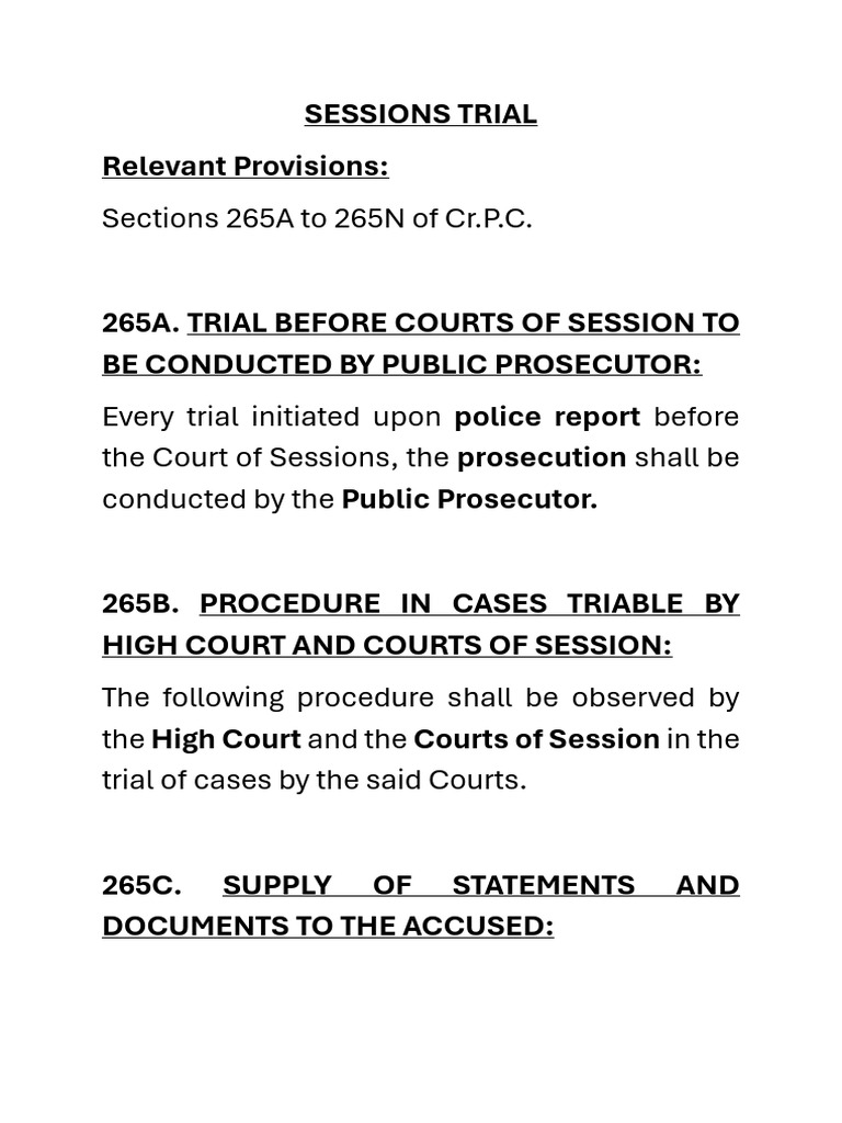 Sessions Trial Procedures Overview | PDF | Prosecutor | Acquittal