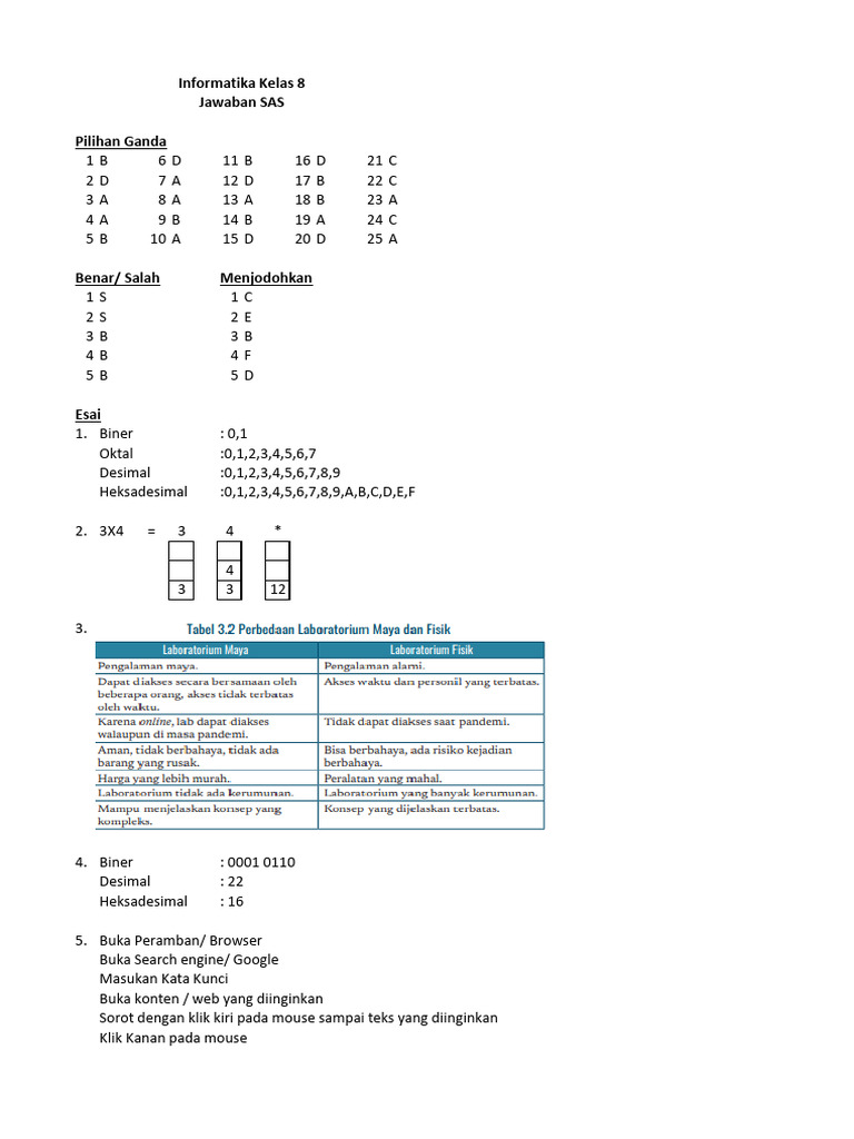 Kunci Jawaban Kelas 8 SR2 | PDF