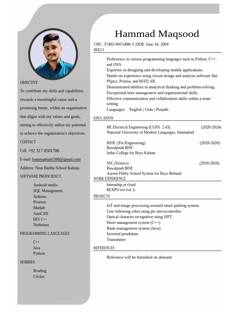 Hammad Open House Resume Template | PDF | Computing | Computer Science