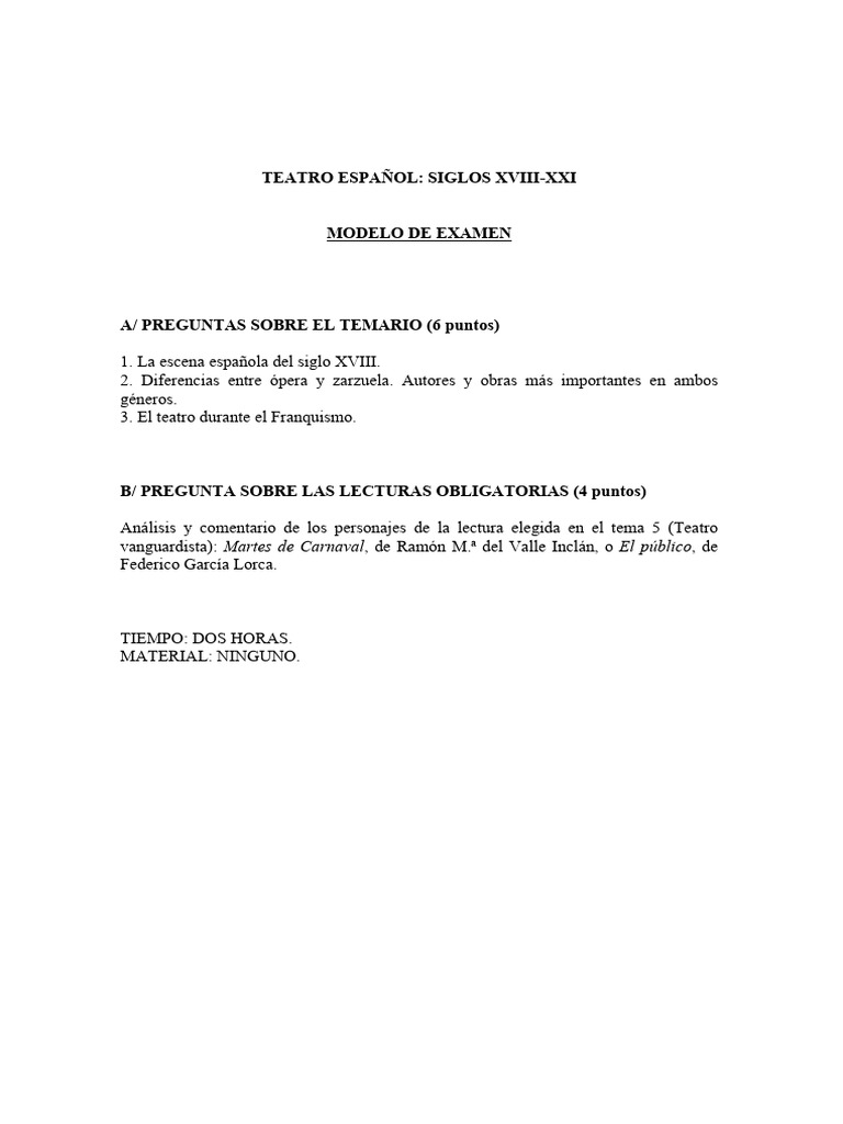 Modelo de Examen | PDF