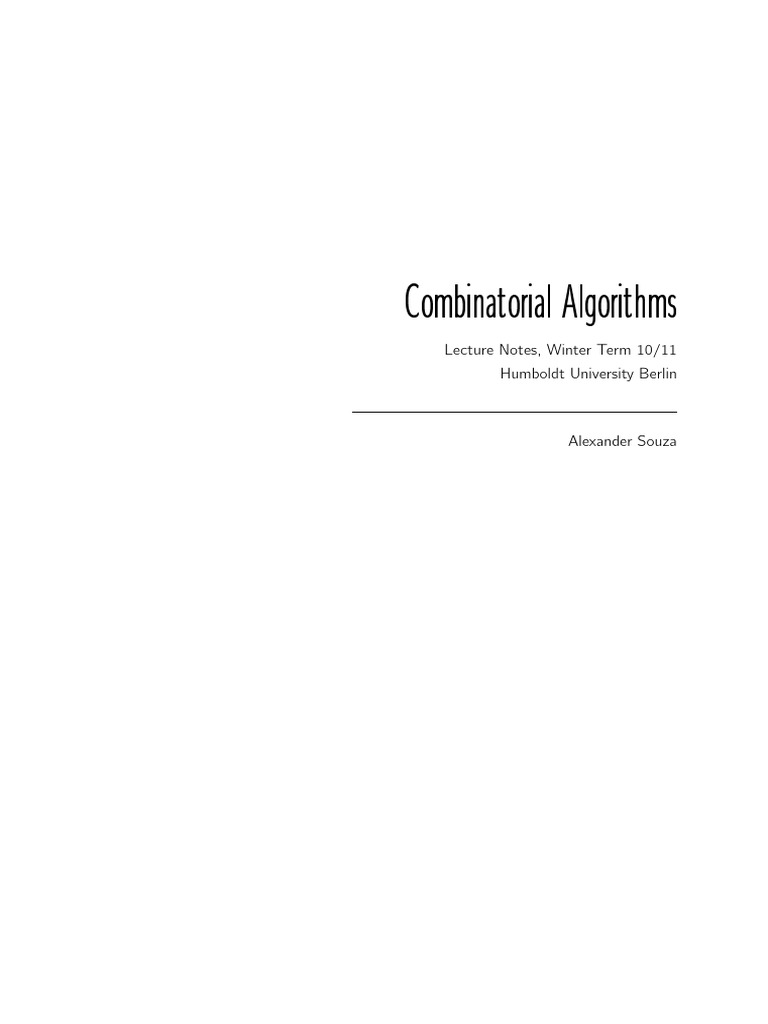 combinatorial_algorithms | PDF | Time Complexity | Mathematics combinatorial_algorithms | PDF | Time Complexity | Mathematics