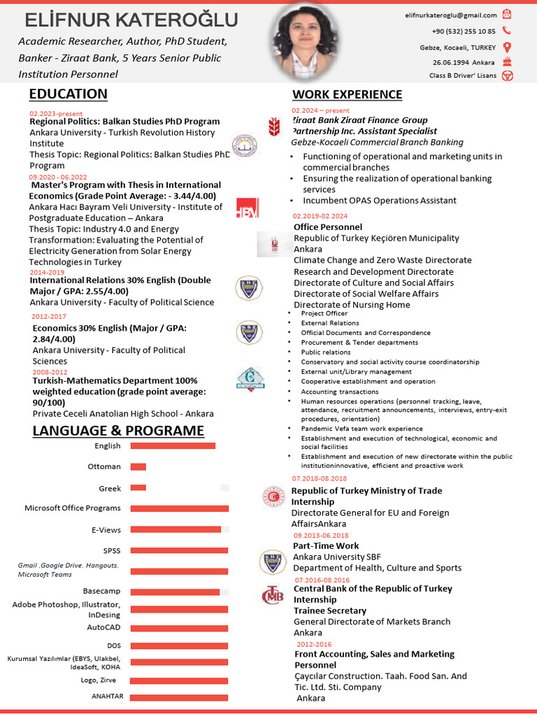 Elifnur KATEROĞLU Yeni Nesil Infografik CV | PDF | Turkey | Thesis