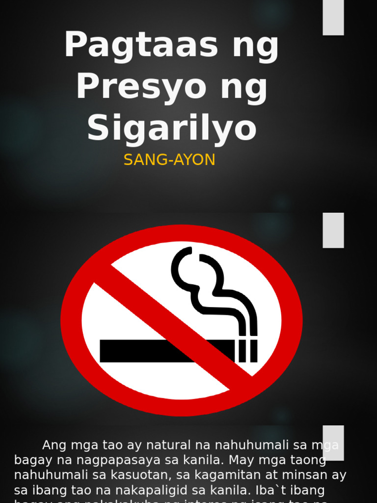 Pagtaas NG Presyo NG Sigarilyo | PDF