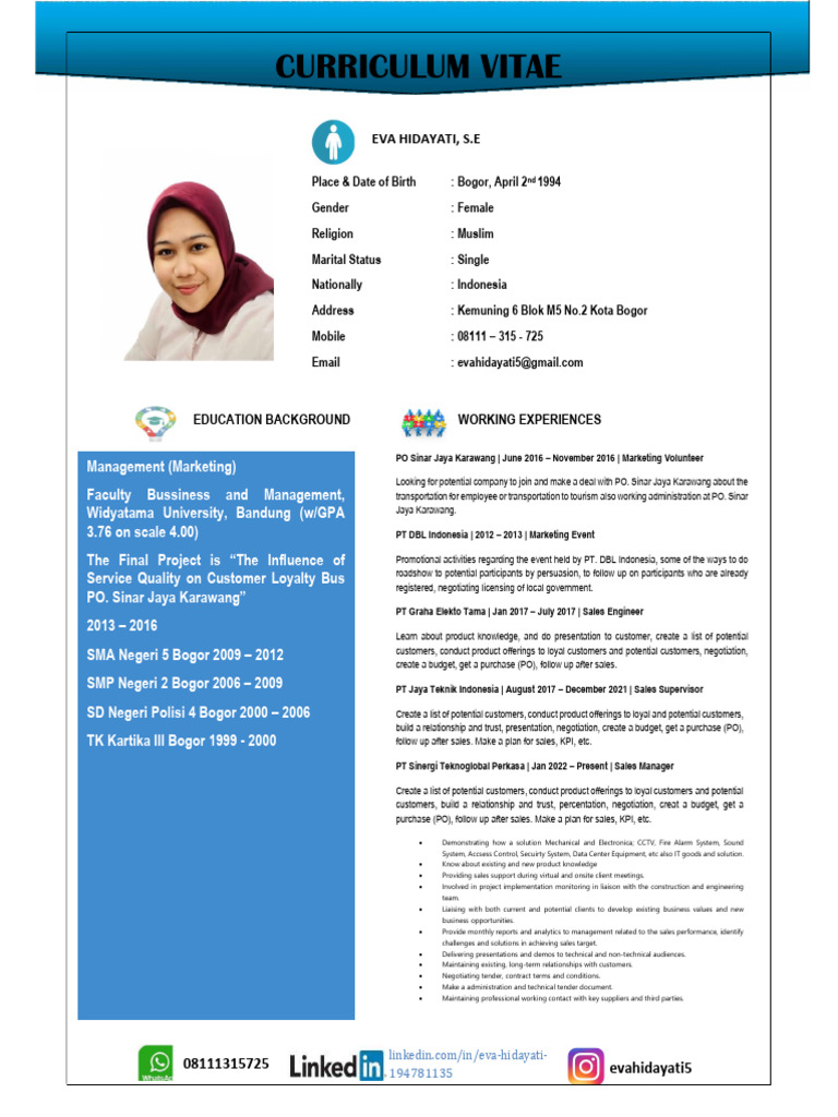 CV Eva Hidayati | PDF