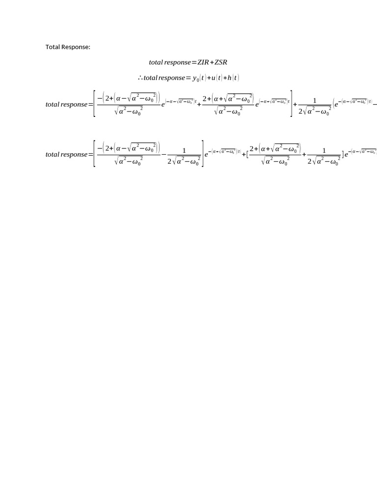 Total Response Formula in Control Systems | PDF