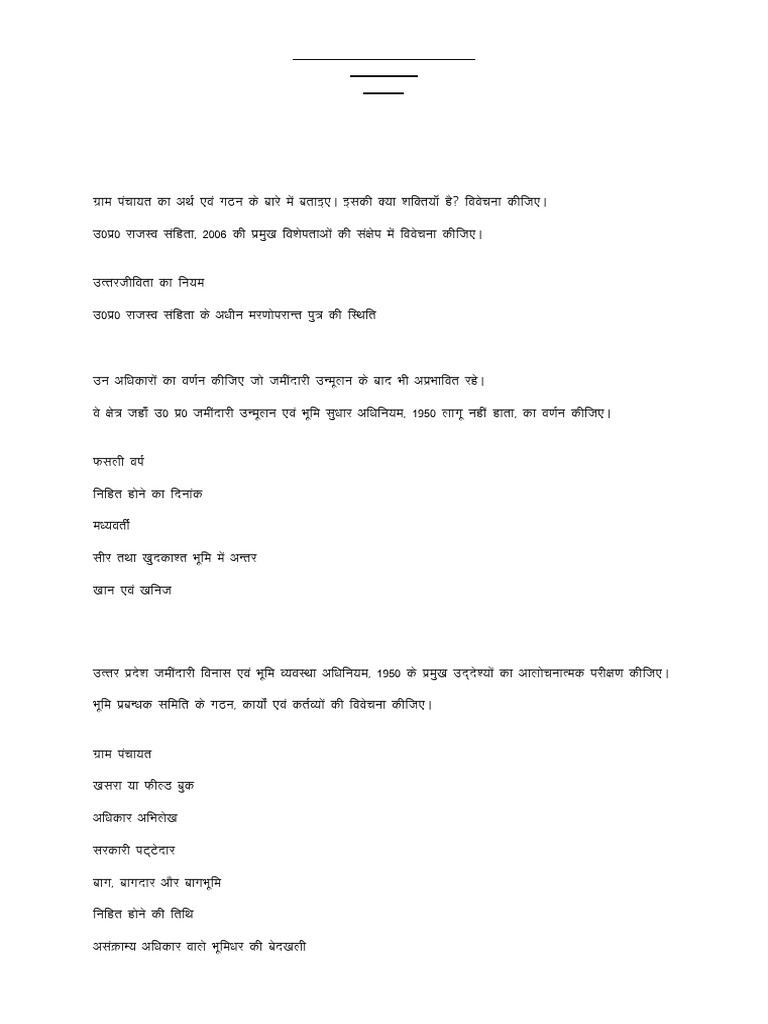 LLB Hons 7th Sem Land Law (English) | PDF | Lease