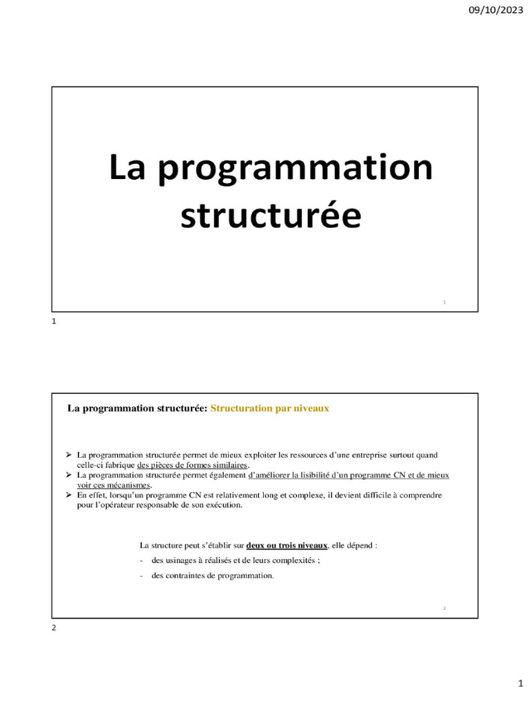 1 - La Programmation Structurée - Etudiant | PDF