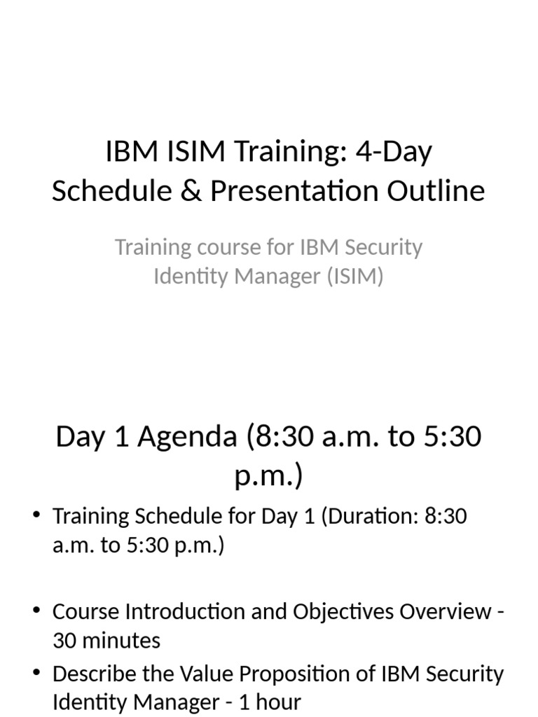IBM ISIM Training Structured Presentation Finalized | PDF