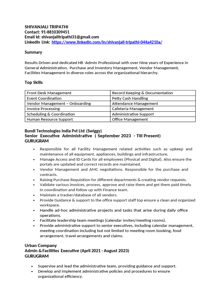 Naukri ShivanjaliTripathi (9y 0m) | PDF | Business